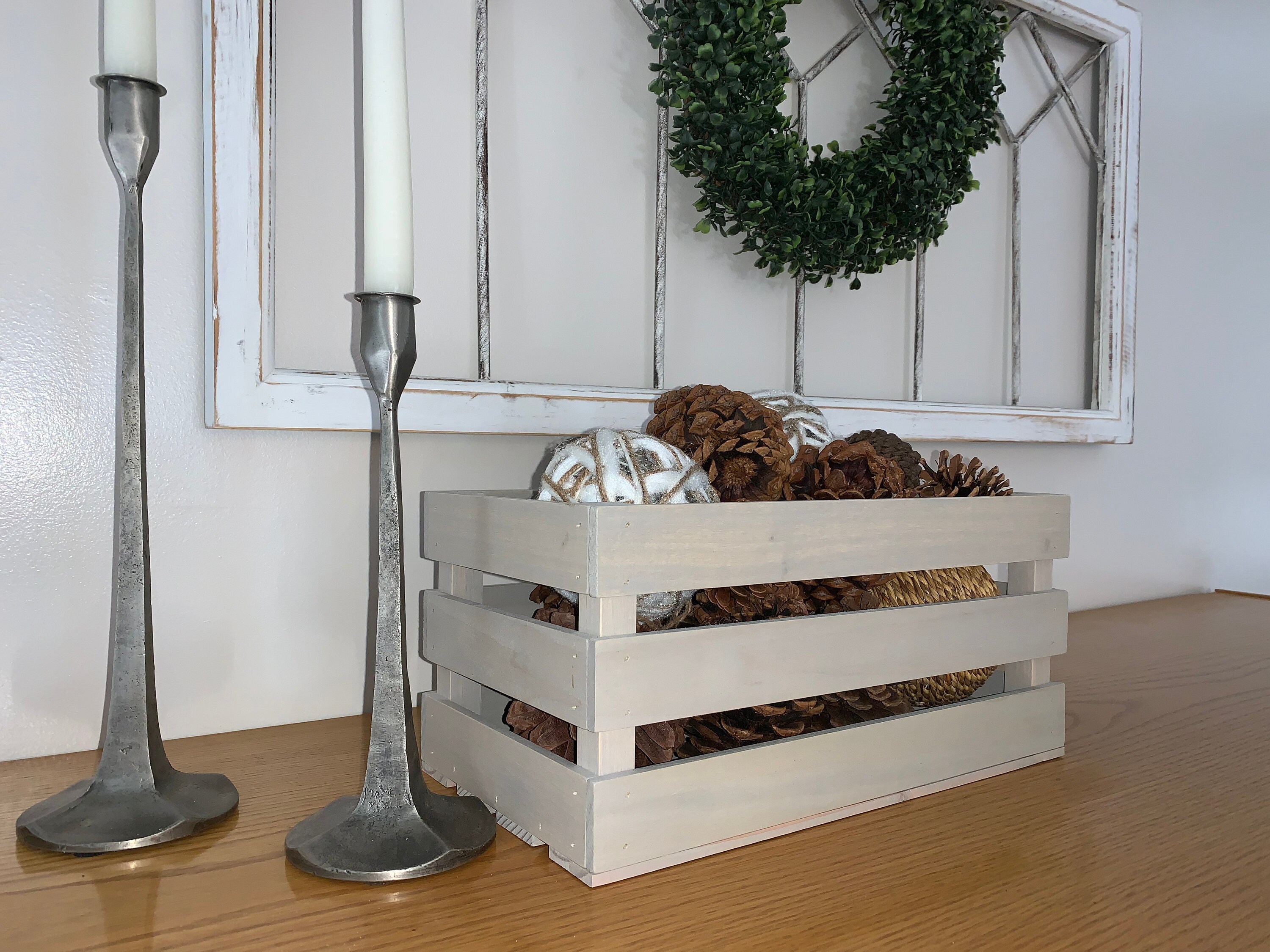 Set of 3 Wooden Nesting Crates, Stackable Boxes, Rustic Farmhouse Decor ...