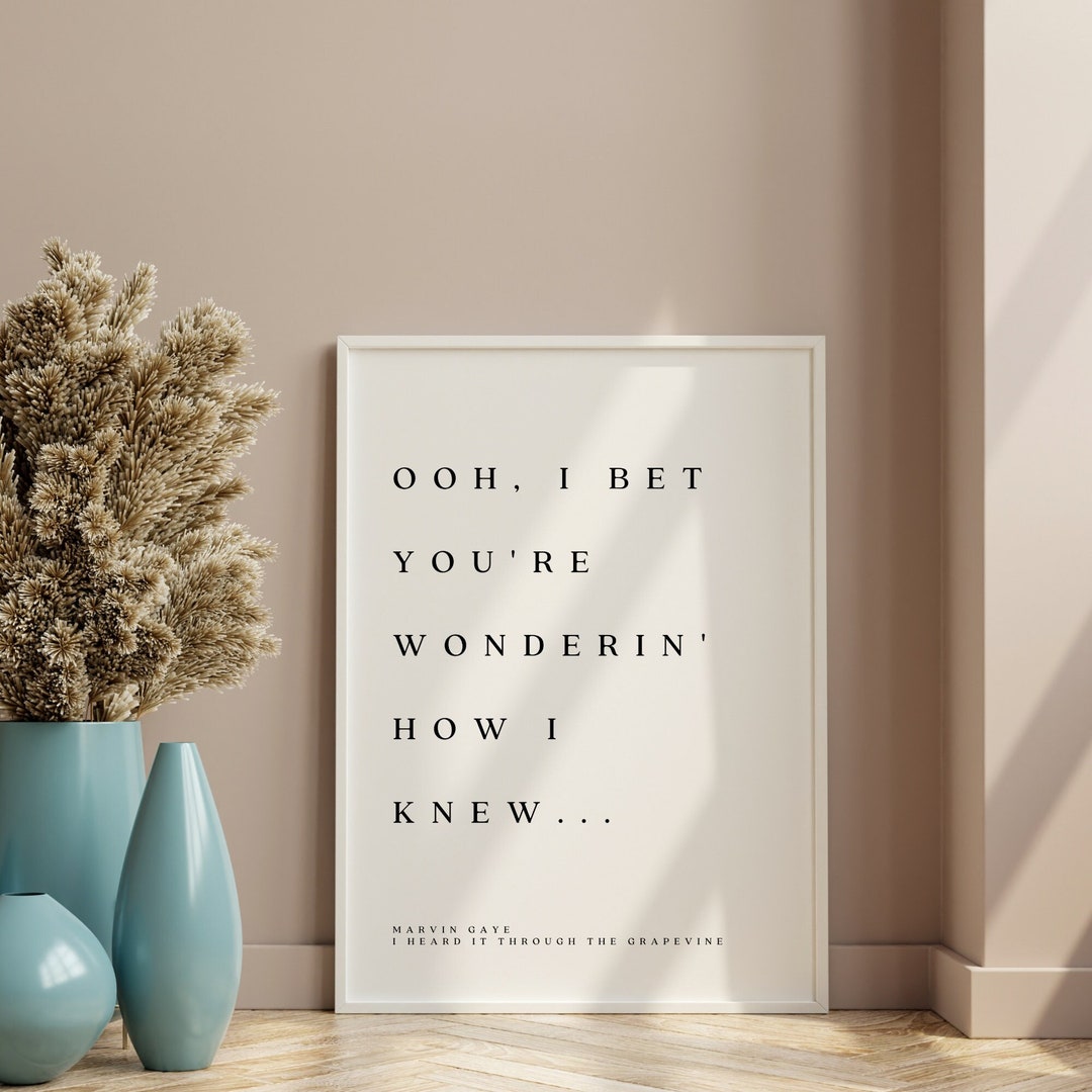Music Print, Lyrics Digital Art, Digital Download, Marvin Gaye, Lyrics ...