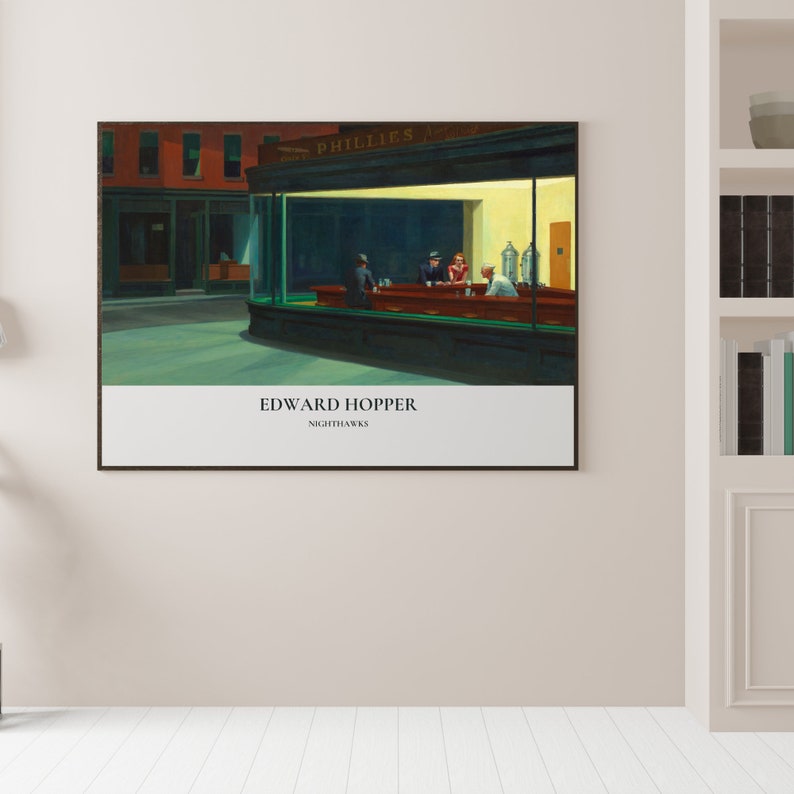 Hopper Print, Hopper Digital Art, Digital Download, Nighthawks, Instant ...