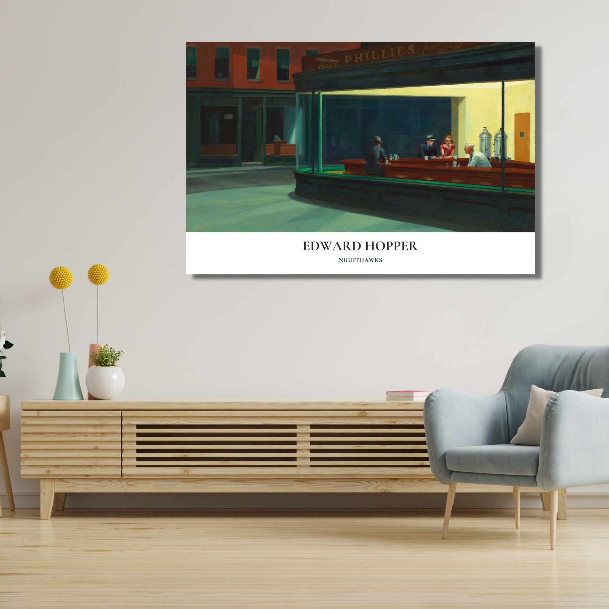 Hopper Print, Hopper Digital Art, Digital Download, Nighthawks, Instant ...