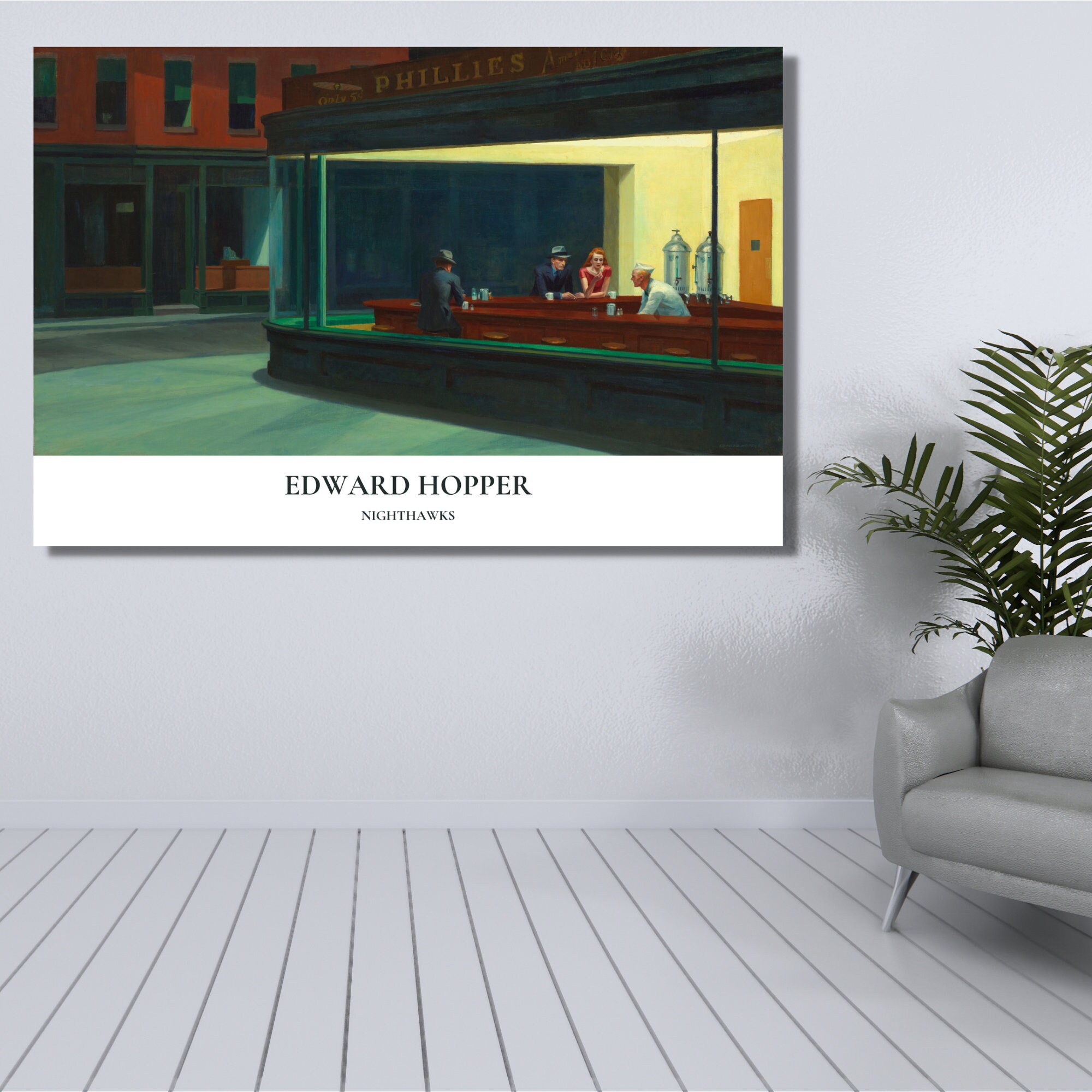 Hopper Print, Hopper Digital Art, Digital Download, Nighthawks, Instant ...