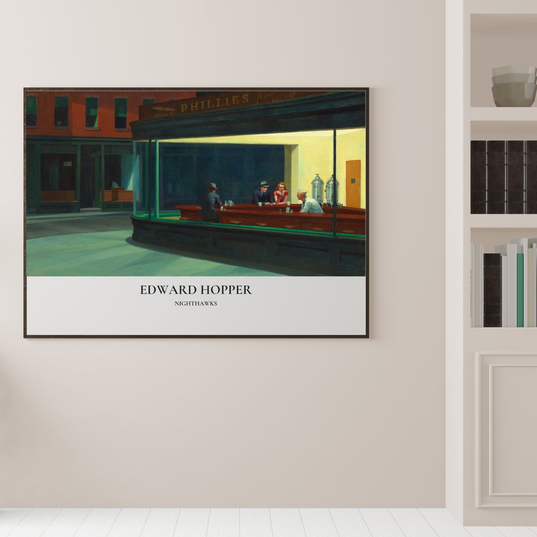 Hopper Print, Hopper Digital Art, Digital Download, Nighthawks, Instant ...