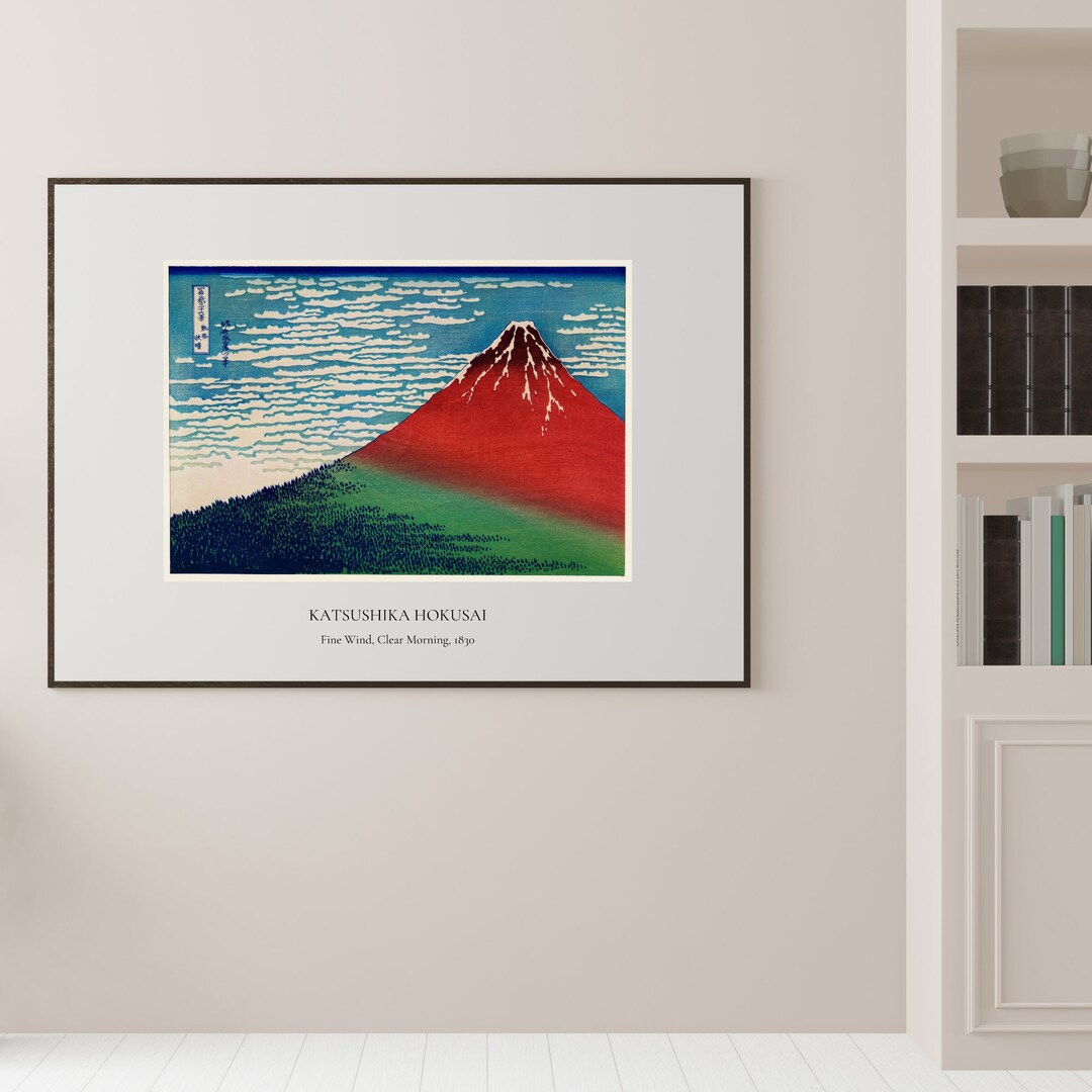 Hokusai Print, Hokusai Digital, Printable Hakusai, Fine Wind Clear ...