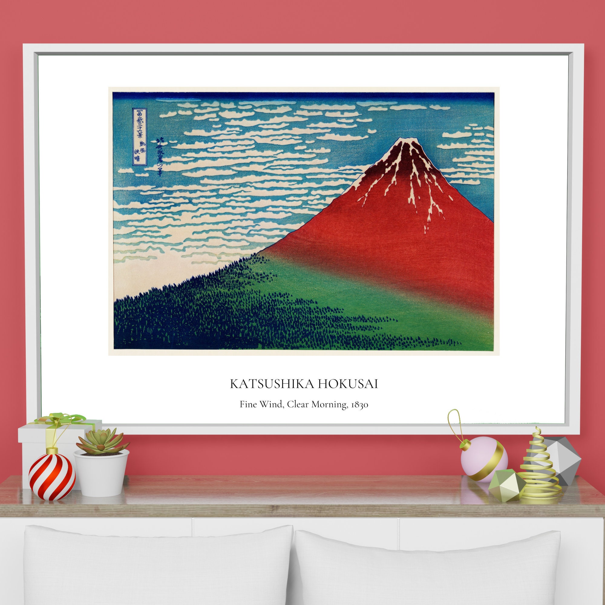 Hokusai Print, Hokusai Digital, Printable Hakusai, Fine Wind Clear ...