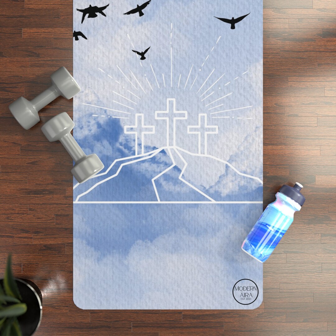 Christian Rubber Yoga Mat Light-blue Sky - Etsy
