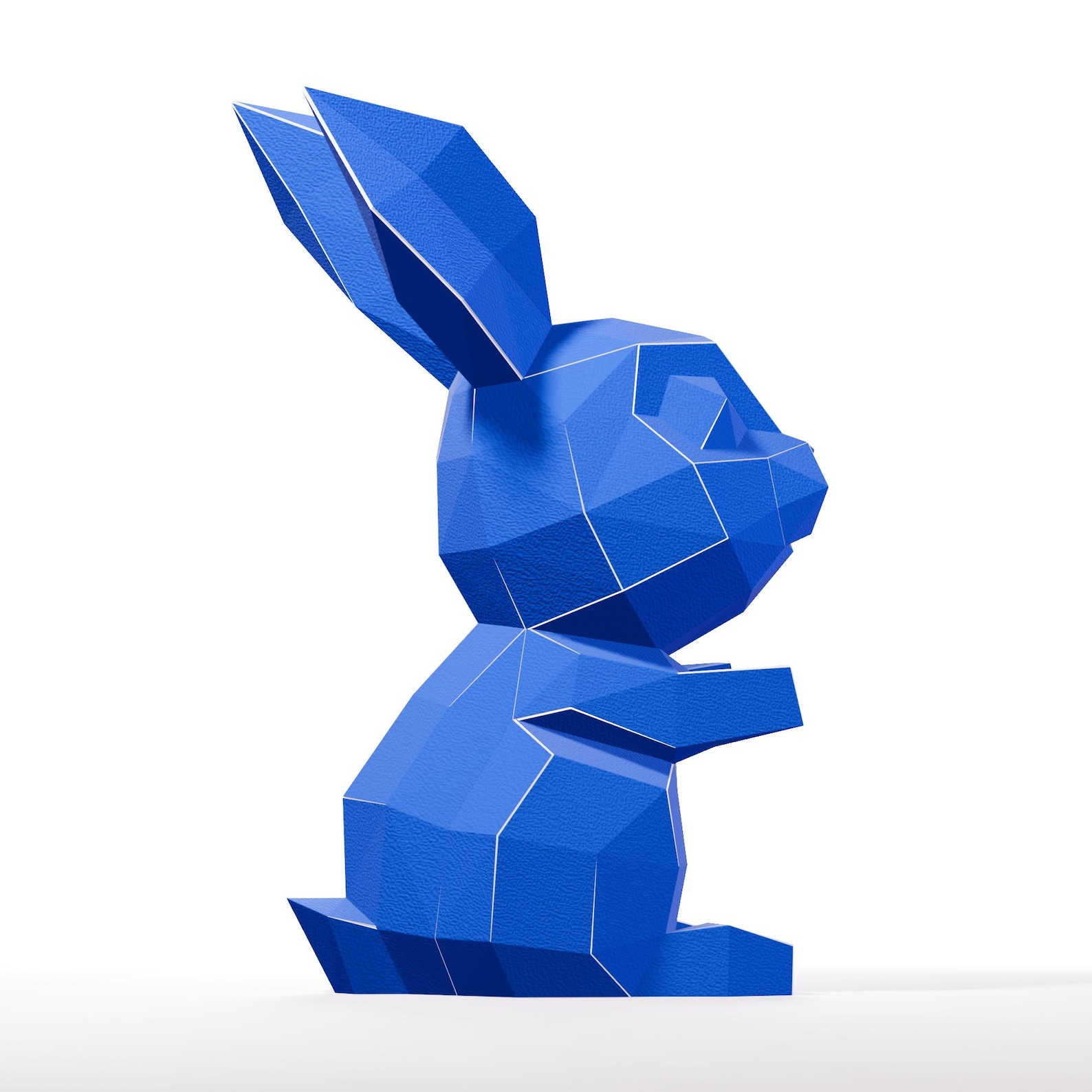 Baby Bunny Paper Craft Template Kit, Papercraft Easter Rabbit 3D Low ...