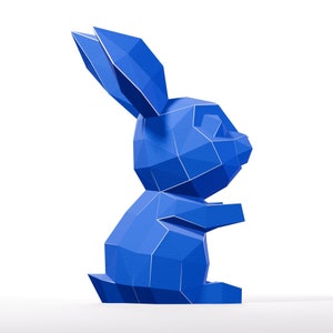Baby Bunny Paper Craft Template Kit, Papercraft Easter Rabbit 3D Low ...