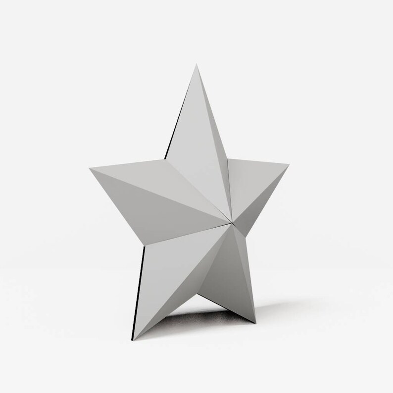 3D Papercraft Star Template, Low Poly Art Decor (digital Download) - Etsy