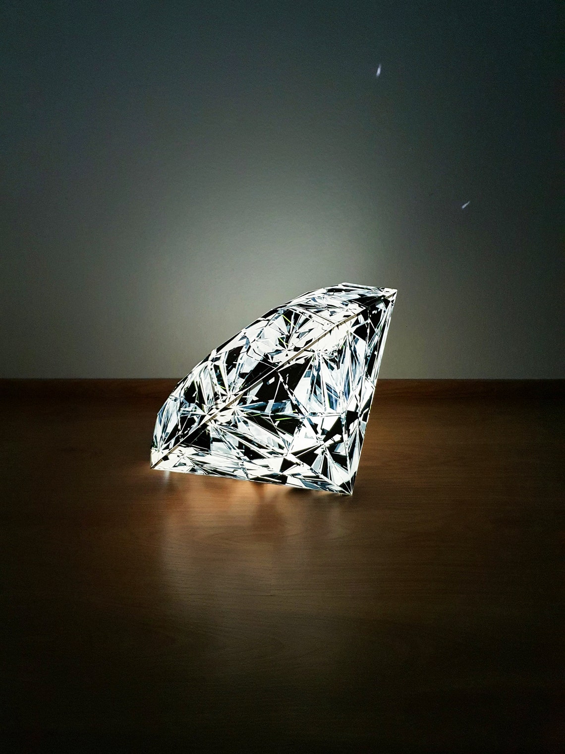 Large Round Diamond DIY Kit Papercraft Template, Blue Round Diamond 3D ...