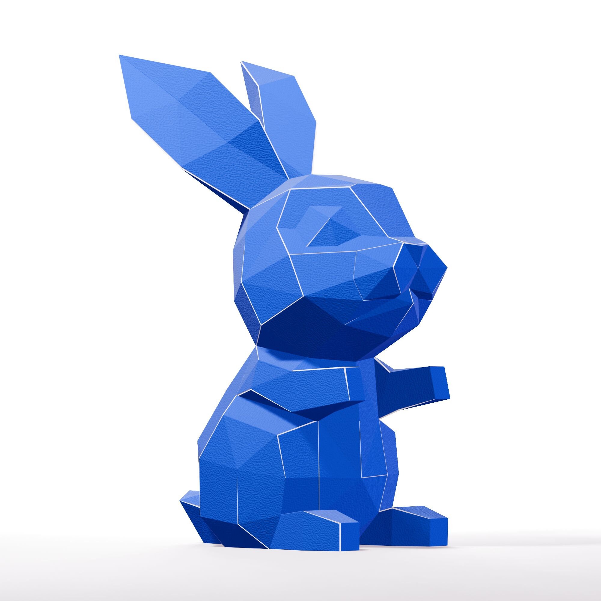 Easter Bunnies & Eggs Papercraft Kit Template Paper Craft Rabbit 3D Low ...