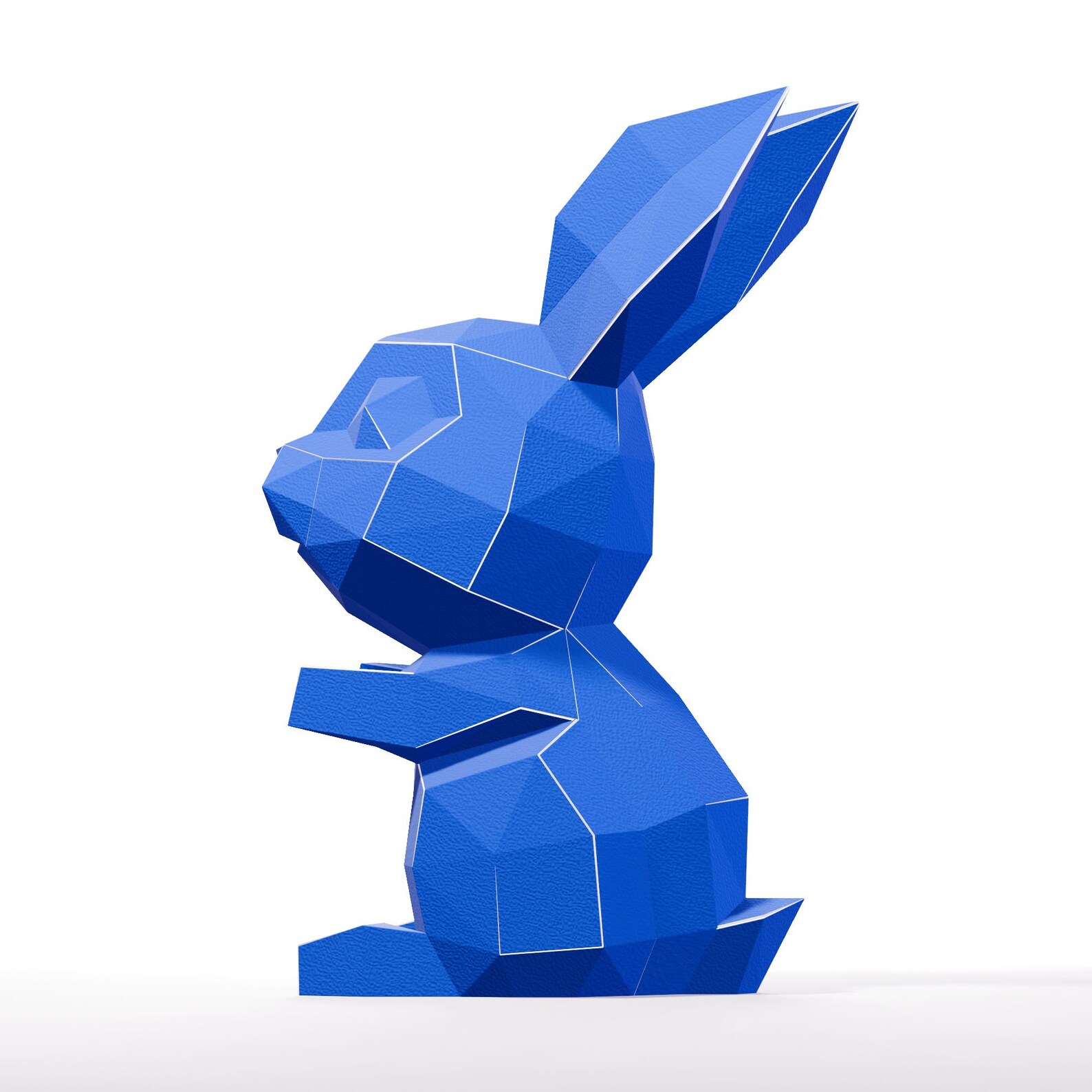 Baby Bunny Paper Craft Template Kit, Papercraft Easter Rabbit 3D Low ...