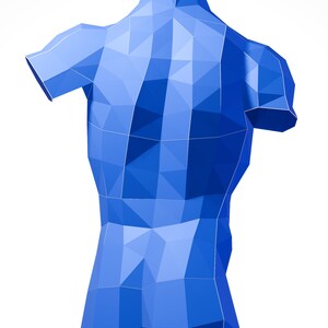 Man Torso Papercraft Sculpture, 3D Papercraft Man Torso Template | Low ...