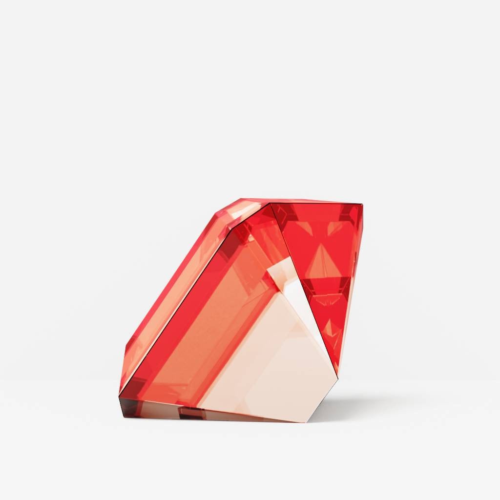 Large Red Ruby Gem DIY Kit Papercraft Template, Red Ruby 3D Papercraft ...