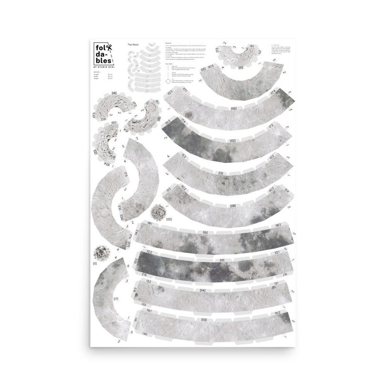 The Moon DIY Papercraft Kit Large Template, Star Diamond 3D Papercraft ...