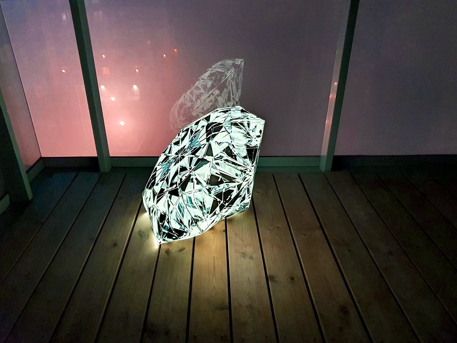 Large Round Diamond DIY Kit Papercraft Template, Blue Round Diamond 3D ...