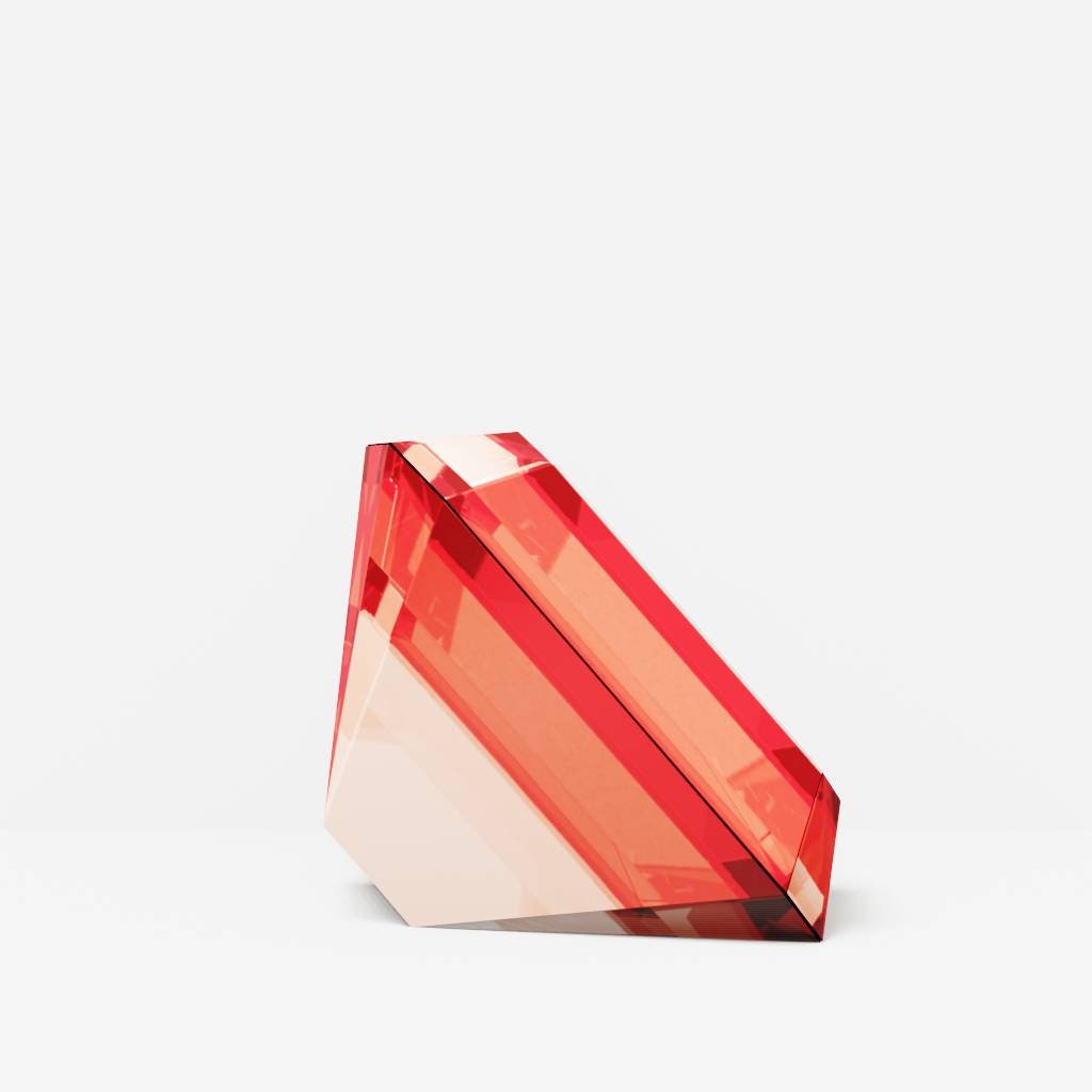 Large Red Ruby Gem DIY Kit Papercraft Template, Red Ruby 3D Papercraft Low Poly Red Ruby ...