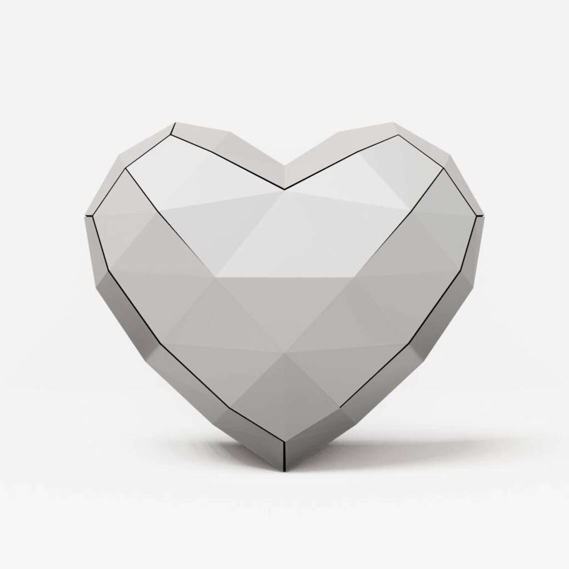Heart, Papercraft Heart, 3D Papercraft Heart Template | Low Poly Heart ...