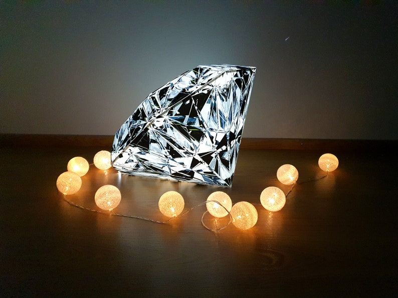 Large Round Diamond Papercraft Template DIY Kit (printed) - Etsy