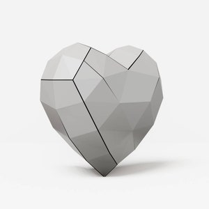 Heart, Papercraft Heart, 3D Papercraft Heart Template | Low Poly Heart ...