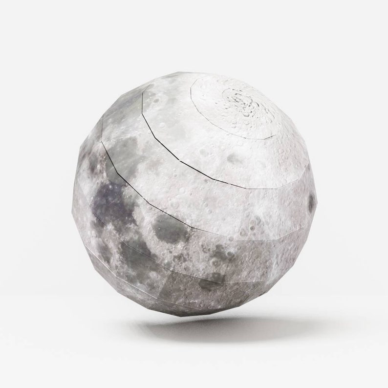 The Moon DIY Papercraft Kit Large Template, Star Diamond 3D Papercraft ...