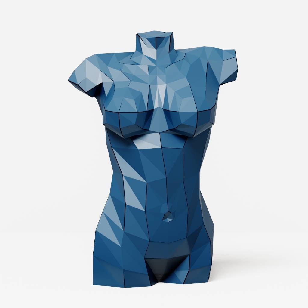 Woman Torso Papercraft Sculpture 3D Woman Torso DIY Template - Etsy ...