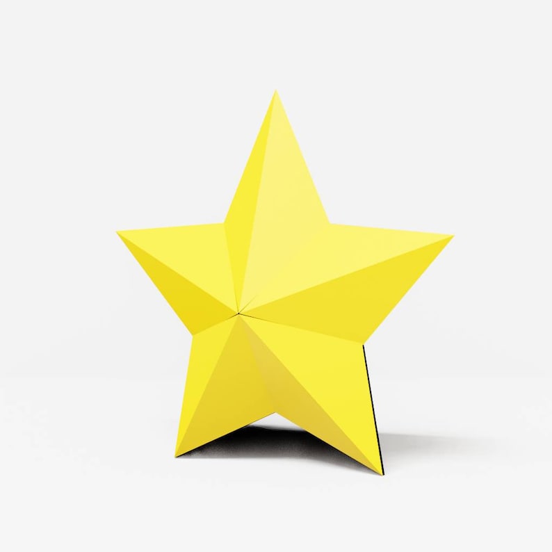 3D Papercraft Star Template, Low Poly Art Decor (digital Download) - Etsy