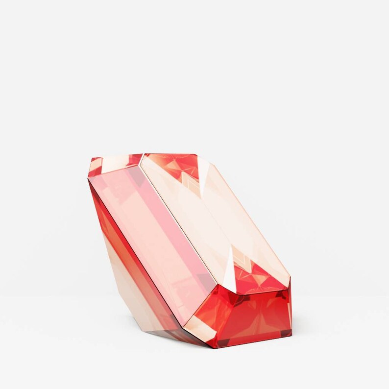 Large Red Ruby Gem DIY Kit Papercraft Template, Red Ruby 3D Papercraft ...