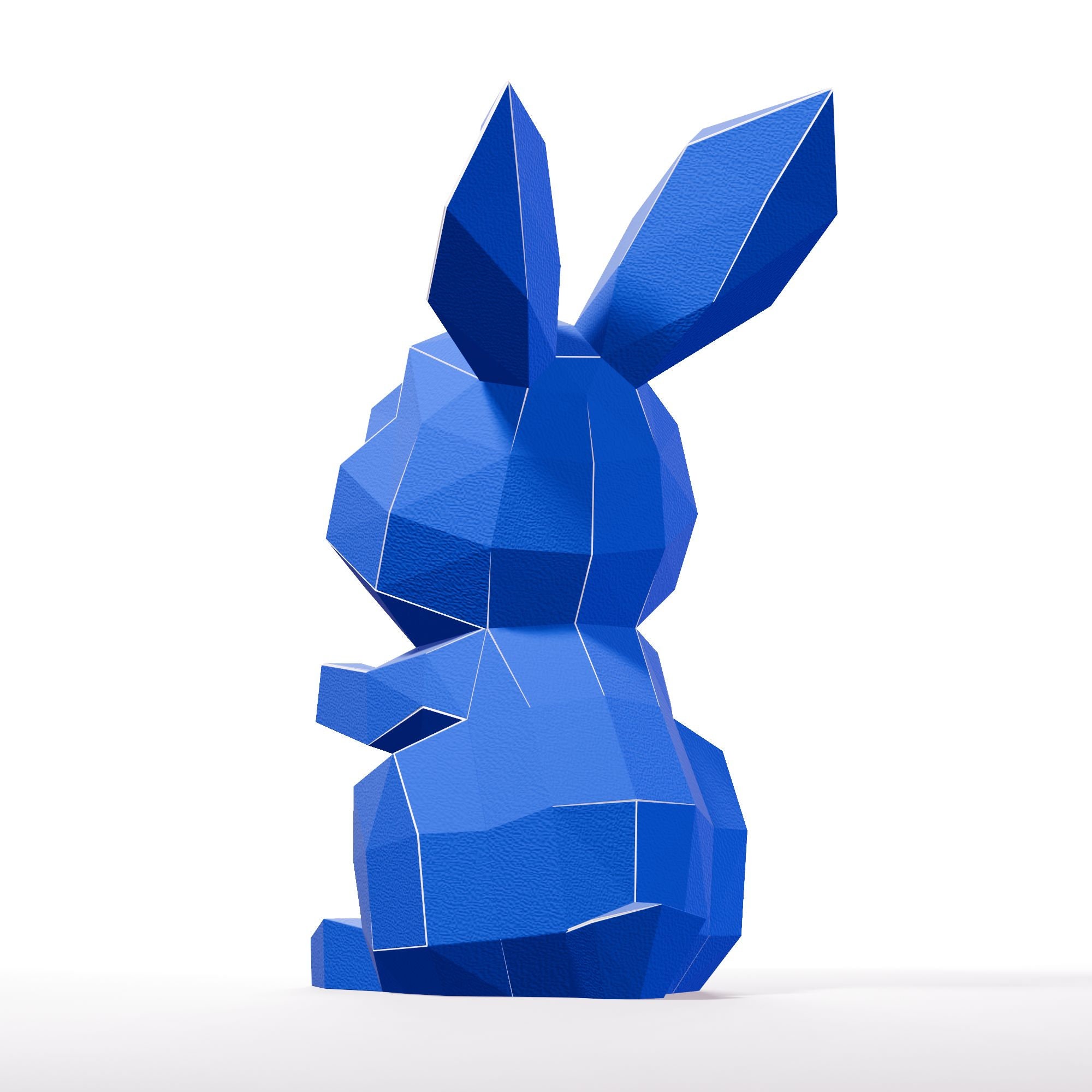 Baby Bunny Paper Craft Template Kit, Papercraft Easter Rabbit 3D Low ...