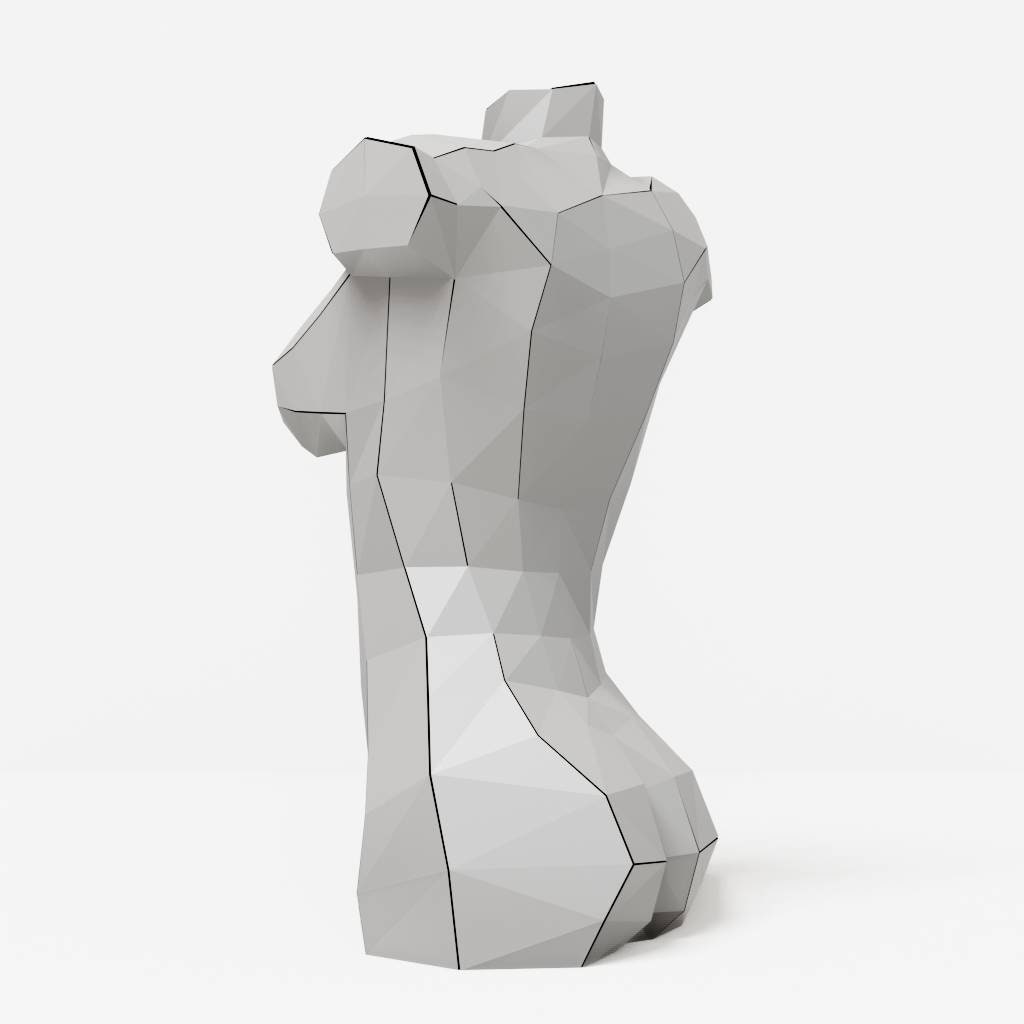 Woman Torso Papercraft Sculpture 3D Woman Torso DIY Template - Etsy ...