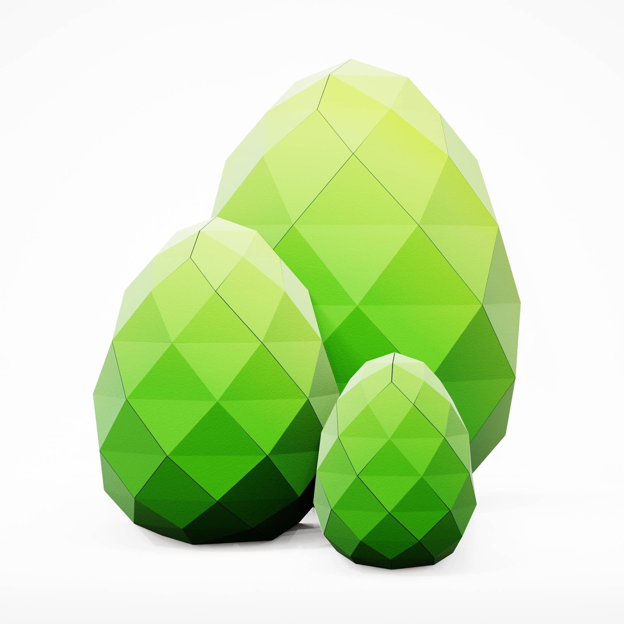 6 Eggs Pack, Papercraft, Easter, 3D Papercraft Egg Template, Low Poly ...