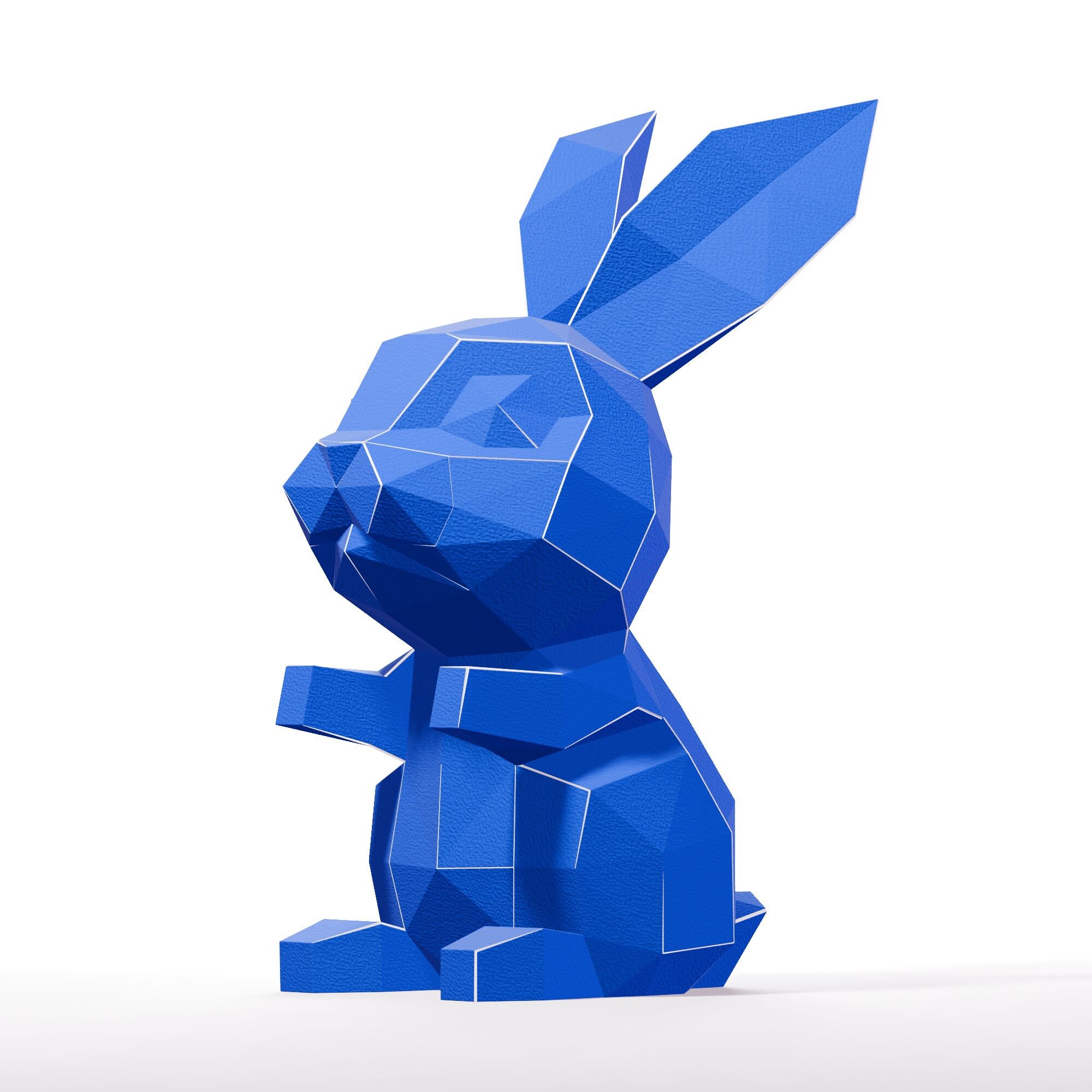 Baby Bunny Paper Craft Template Kit, Papercraft Easter Rabbit 3D Low ...