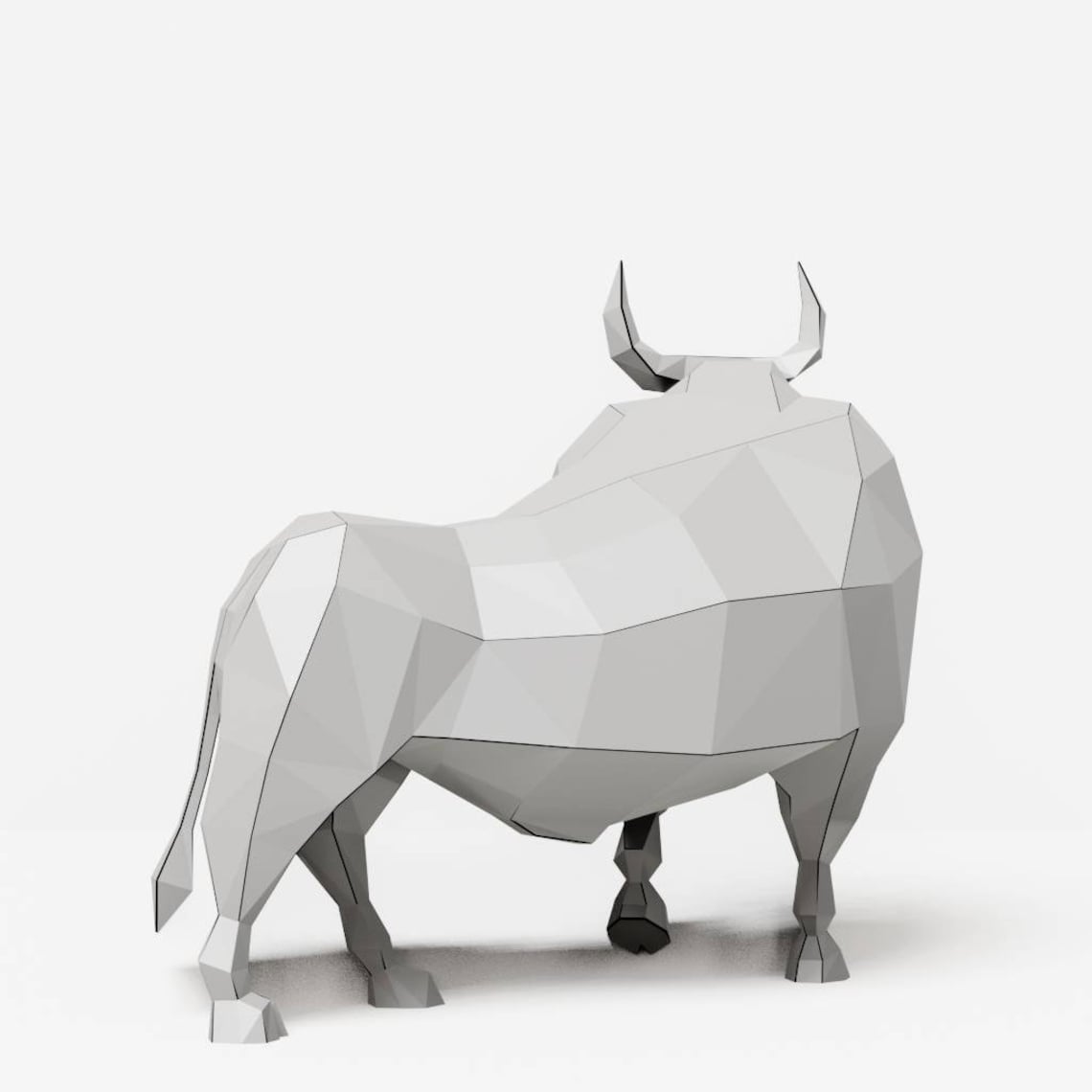 Posing Bull, Papercraft Bull, 3D Papercraft Bull Template | Low Poly ...
