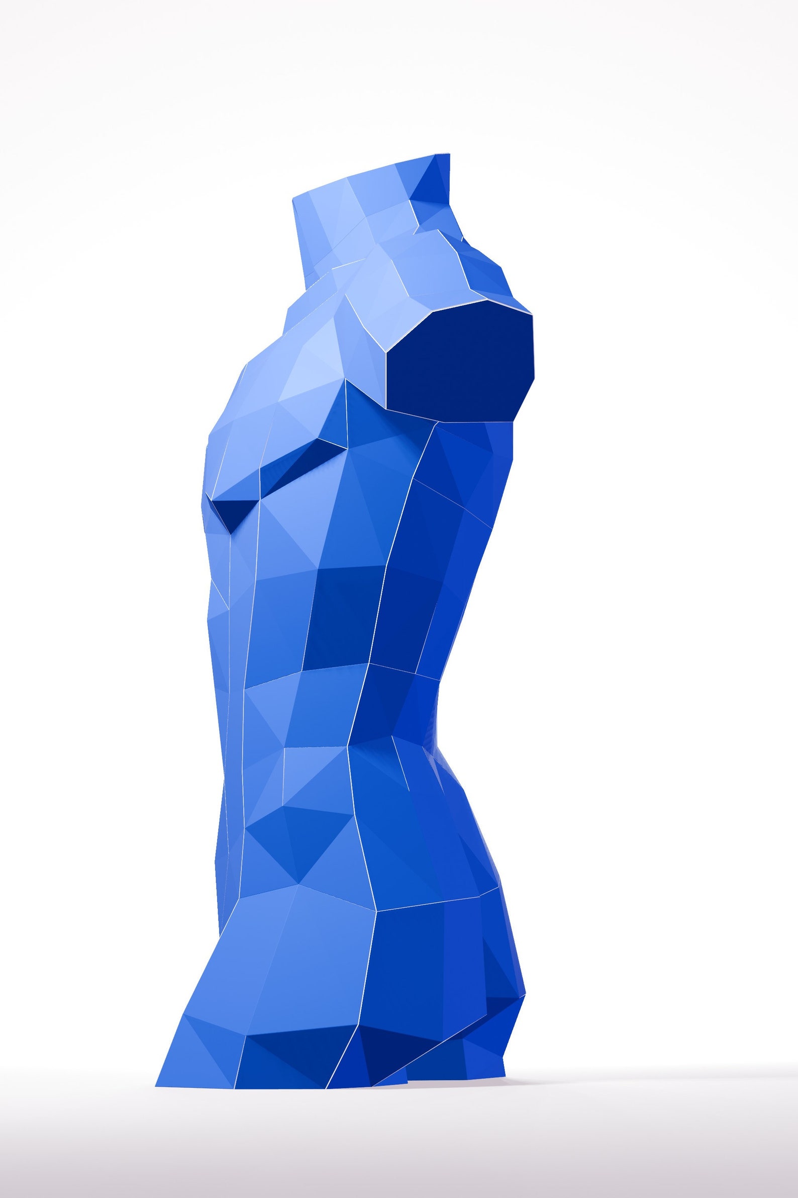 Man Torso Papercraft Sculpture, 3D Papercraft Man Torso Template | Low ...