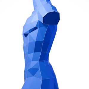 Man Torso Papercraft Sculpture, 3D Papercraft Man Torso Template | Low ...
