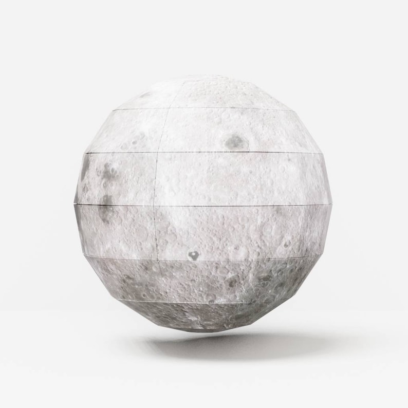 The Moon DIY Papercraft Kit Large Template, Star Diamond 3D Papercraft ...