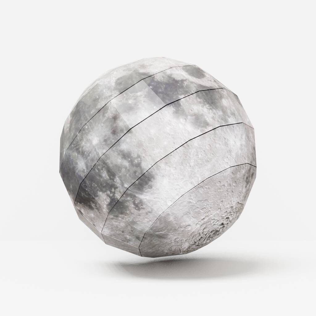 The Moon DIY Papercraft Kit Large Template, Star Diamond 3D Papercraft ...