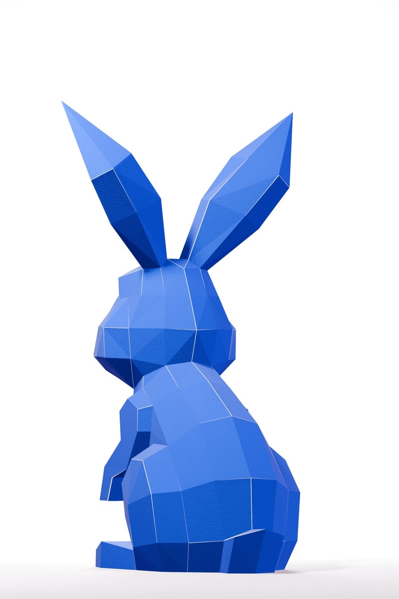 3D Papercraft Easter Bunny Template, Low Poly Sculpture (PDF Digital ...