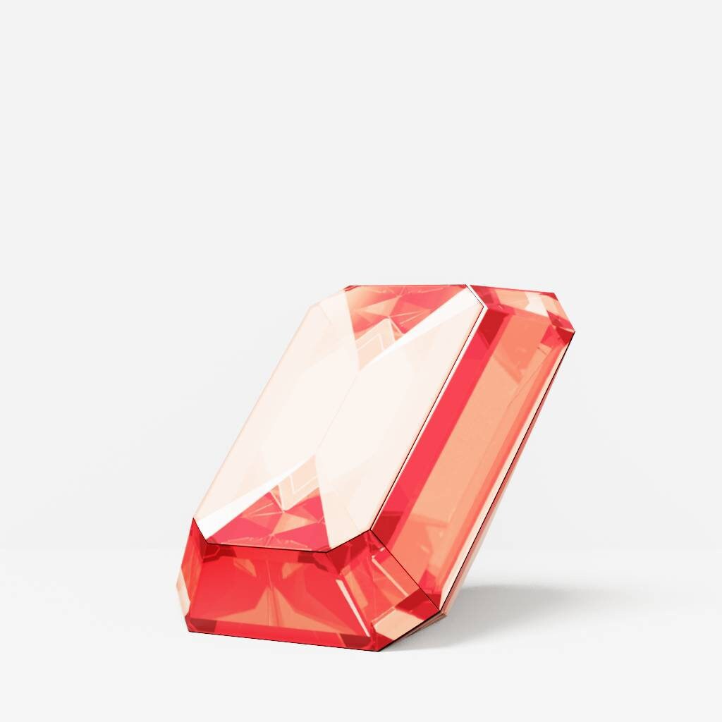 Large Red Ruby Gem DIY Kit Papercraft Template, Red Ruby 3D Papercraft ...