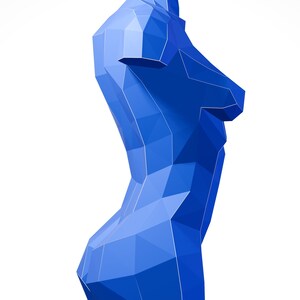 Woman Torso Papercraft Sculpture, 3D Woman Torso DIY Template | Low ...