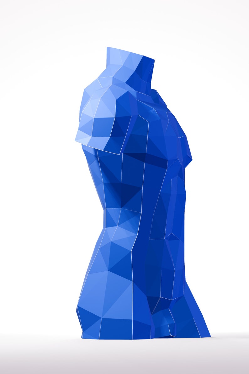Man Torso Papercraft Sculpture, 3D Papercraft Man Torso Template | Low ...