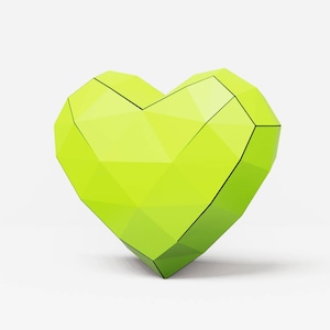 Heart, Papercraft Heart, 3D Papercraft Heart Template | Low Poly Heart ...