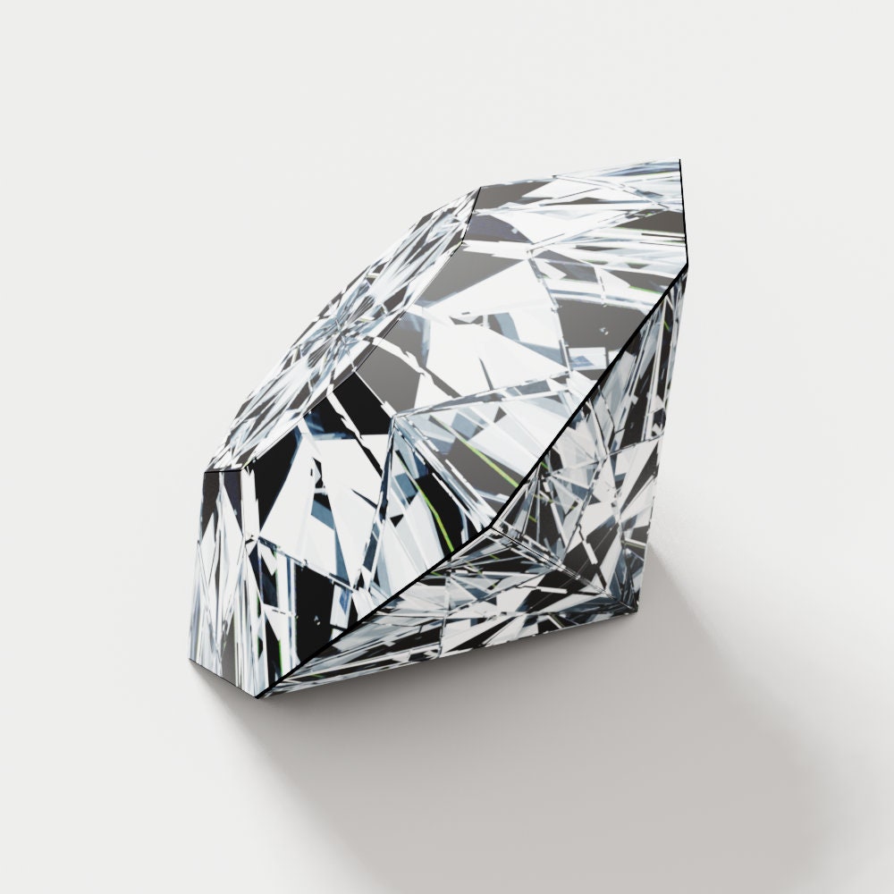 Large Round Diamond DIY Kit Papercraft Template, Blue Round Diamond 3D ...