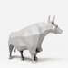 Posing Bull, Papercraft Bull, 3D Papercraft Bull Template | Low Poly ...