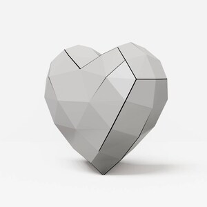 Heart, Papercraft Heart, 3D Papercraft Heart Template | Low Poly Heart ...