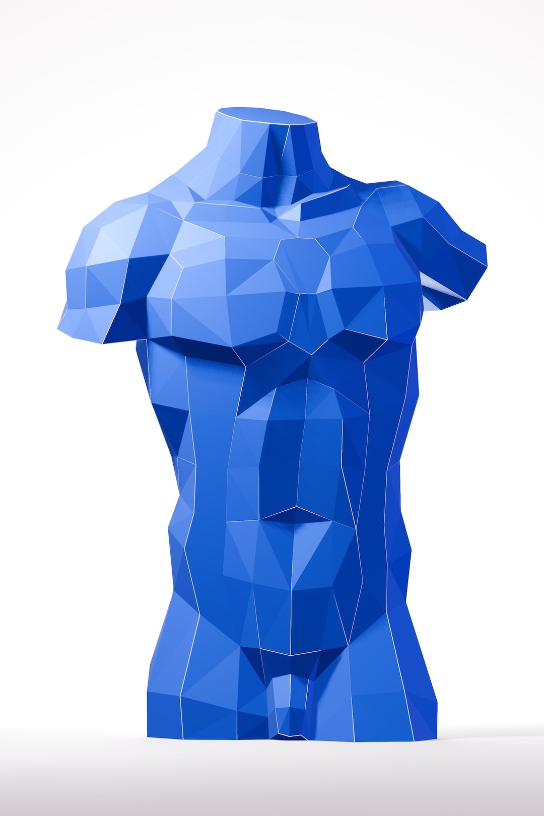 Man Torso Papercraft Sculpture, 3D Papercraft Man Torso Template | Low ...