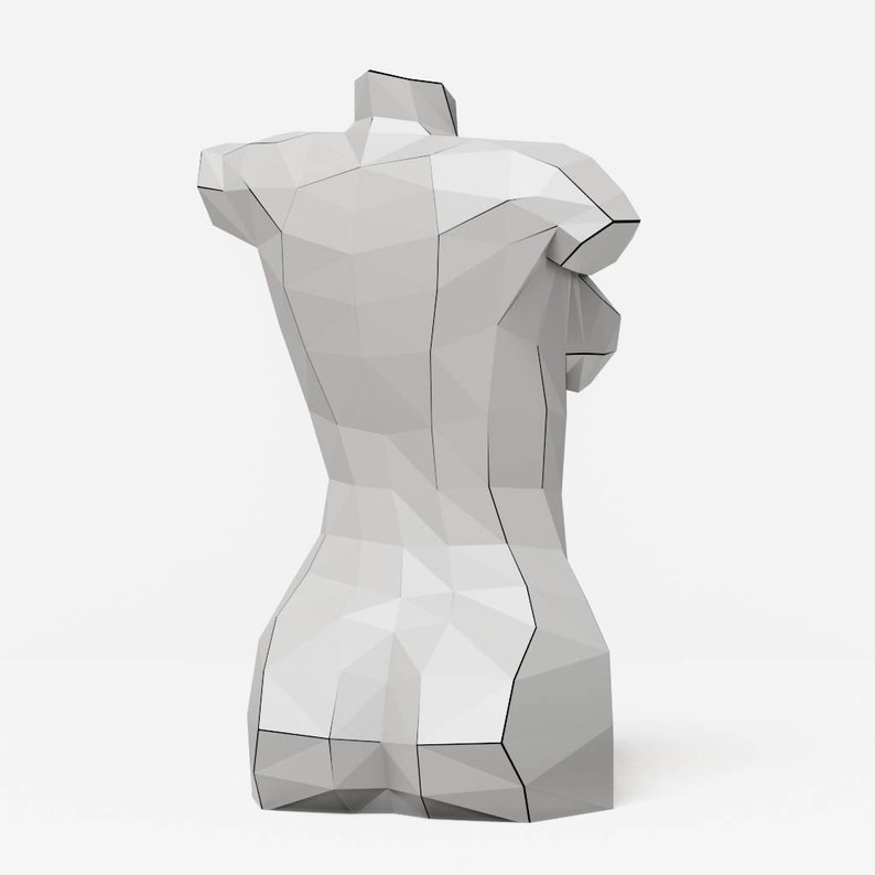 Woman Torso Papercraft Sculpture 3D Woman Torso DIY Template - Etsy ...