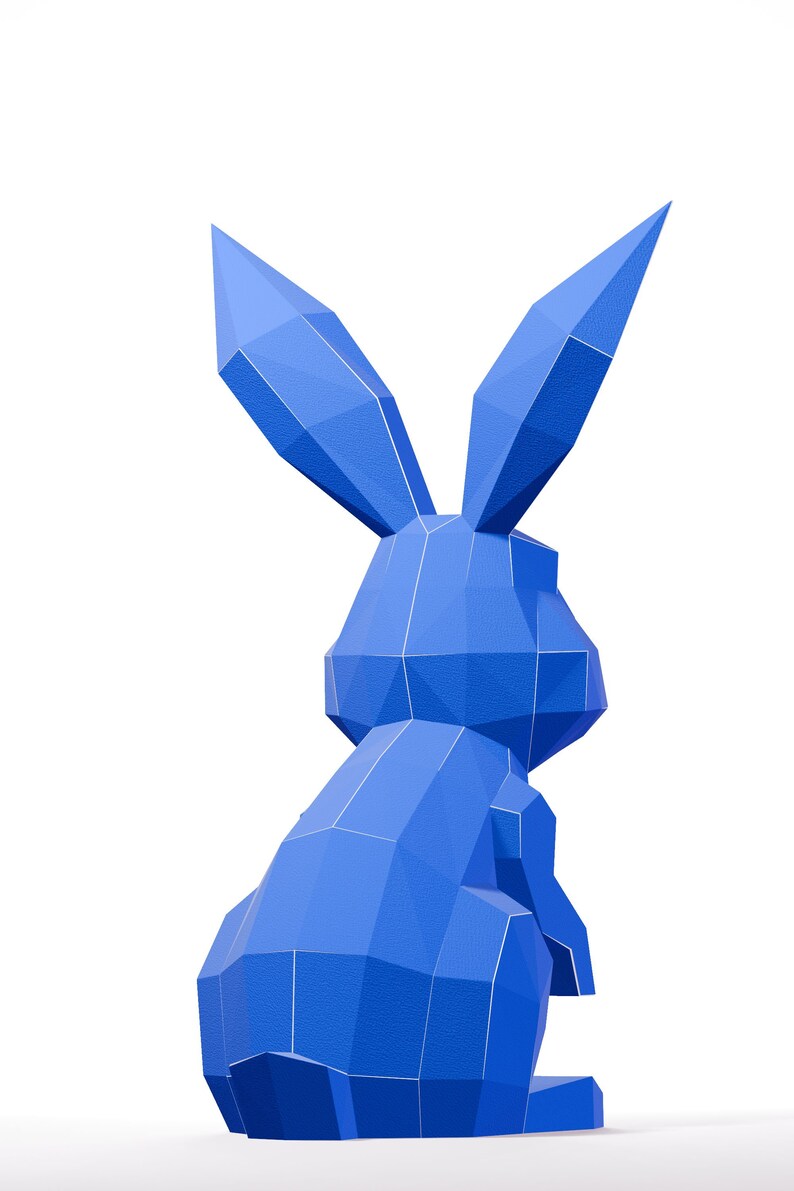 3D Papercraft Easter Bunny Template, Low Poly Sculpture (PDF Digital ...