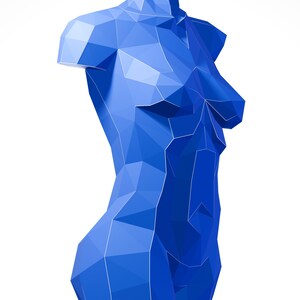 Woman Torso Papercraft Sculpture, 3D Woman Torso DIY Template | Low ...
