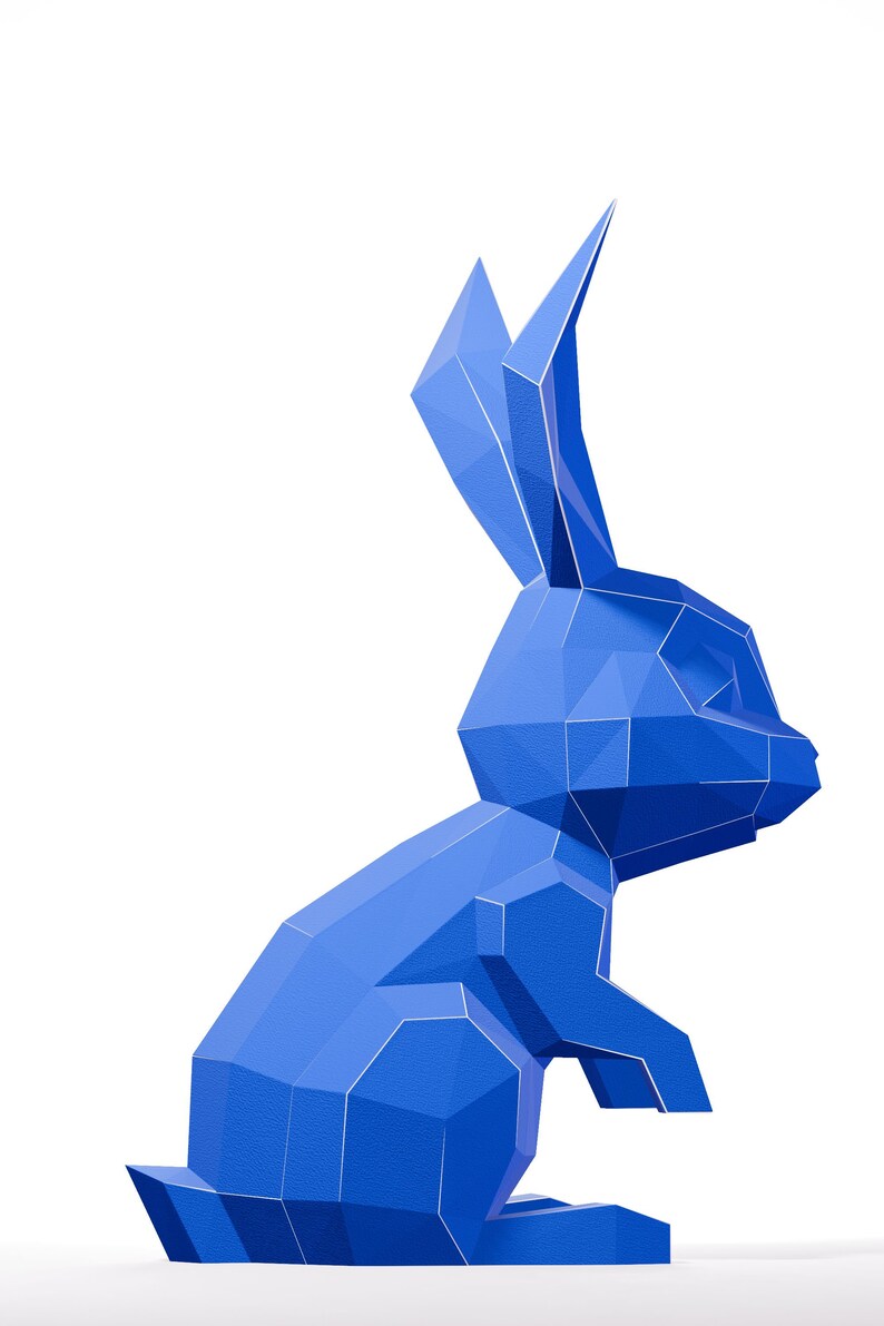 3D Papercraft Easter Bunny Template, Low Poly Sculpture (PDF Digital ...