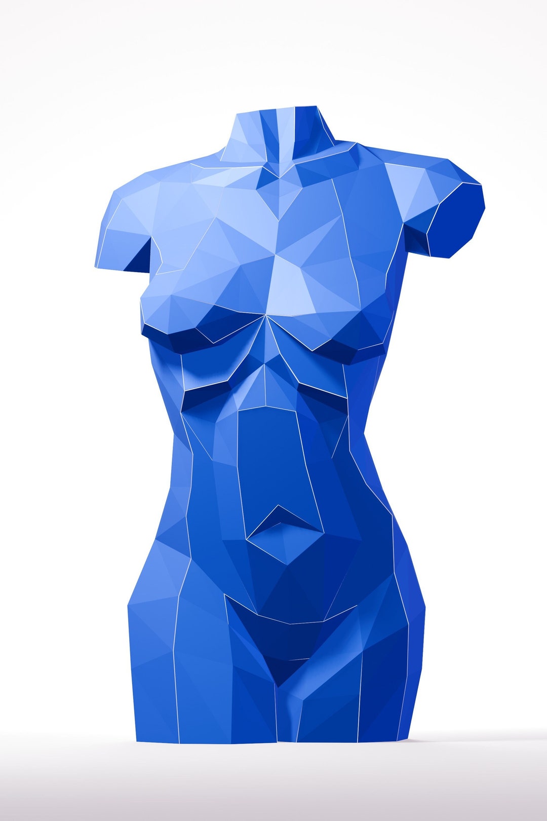 Woman Torso Papercraft Sculpture, 3D Woman Torso DIY Template | Low ...